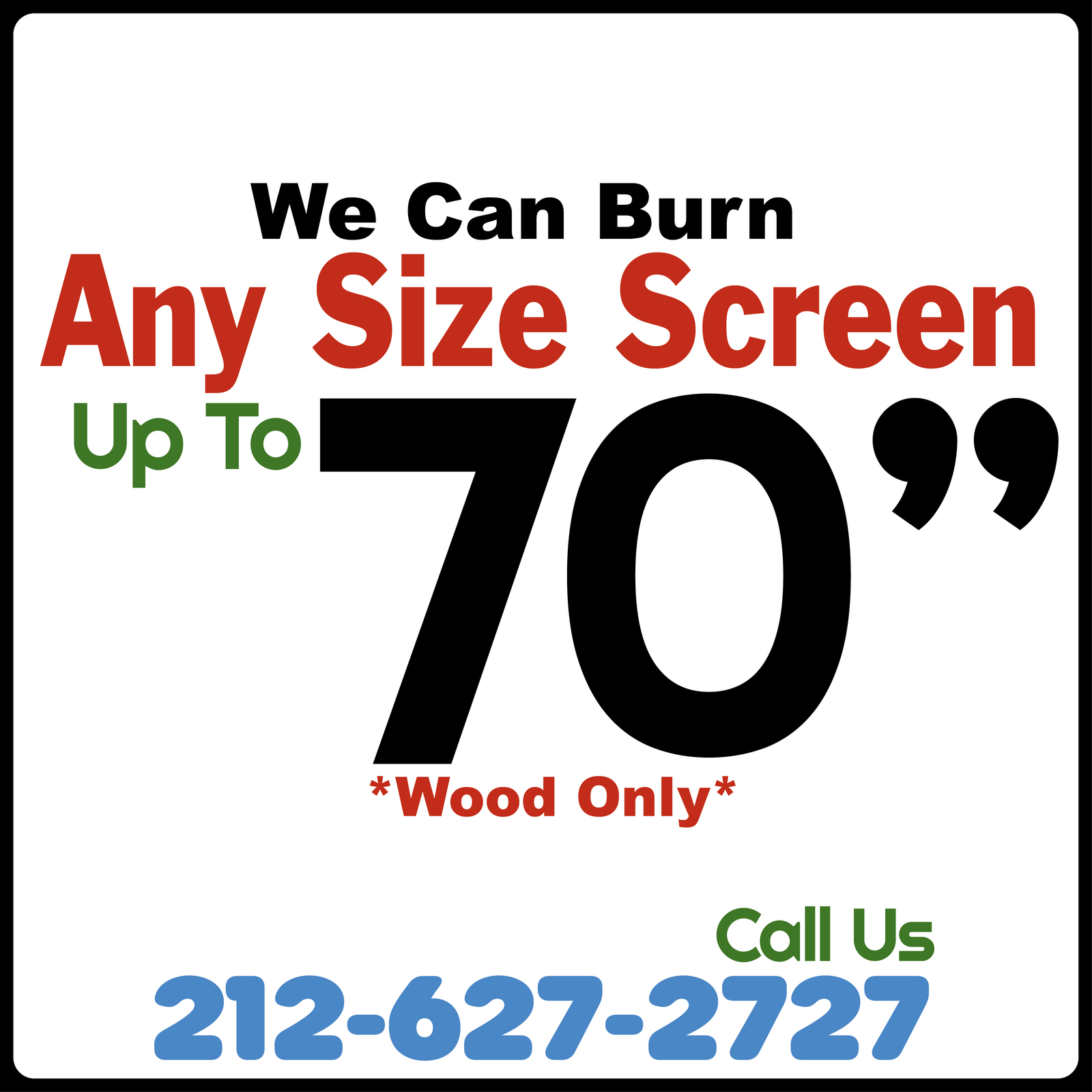 Holden's Screen Supply Custom Pre-Burned screens | Commercial-Grade Sc