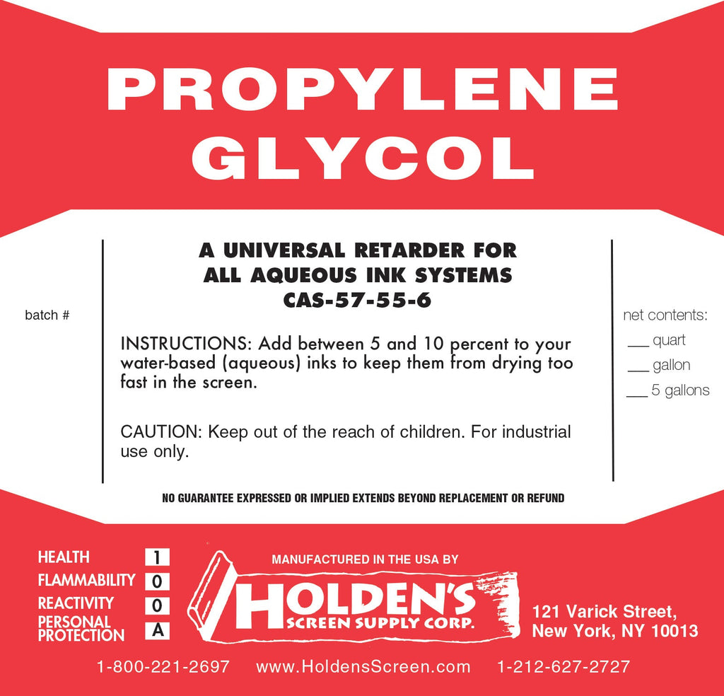 Holden's Screen Supply Propylene Glycol | Effective Flow Agent for Wat